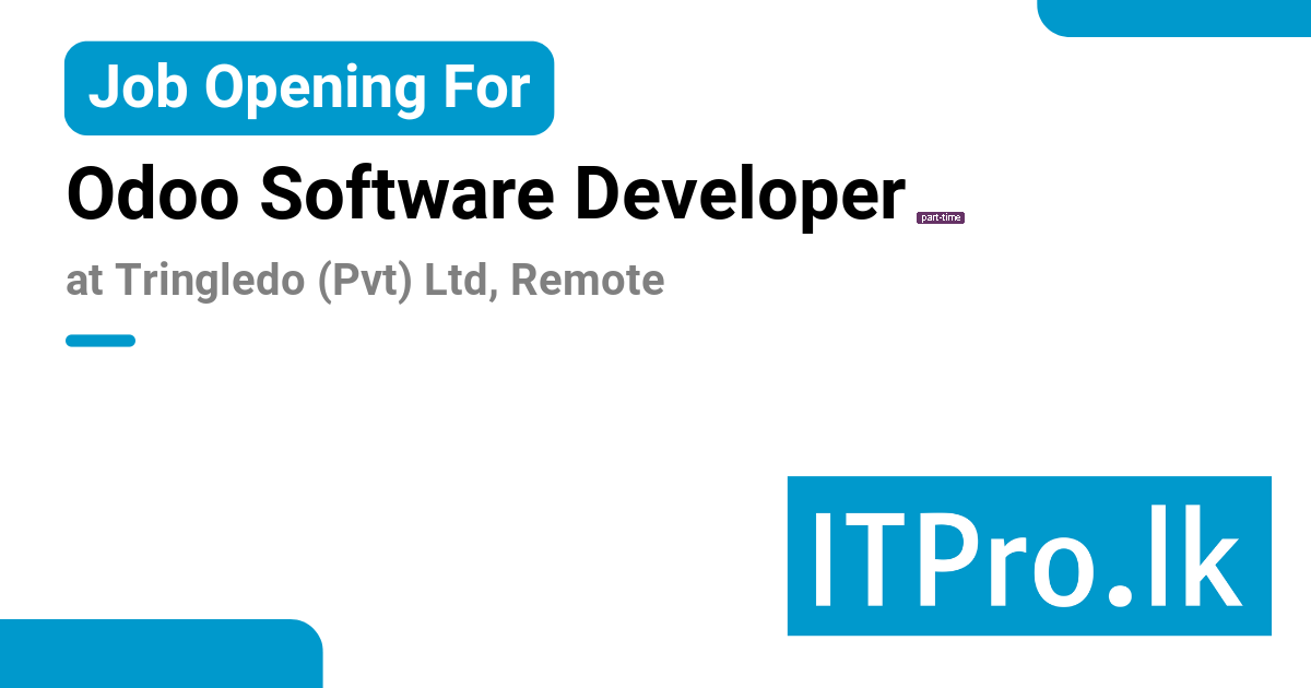 Odoo Software Developer at Tringledo (Pvt) Ltd - Remote, Sri Lanka ...